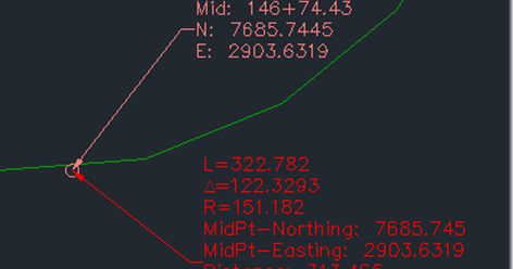 Civil 3D Reminders: Alignment Curve Mid Point Coordinates