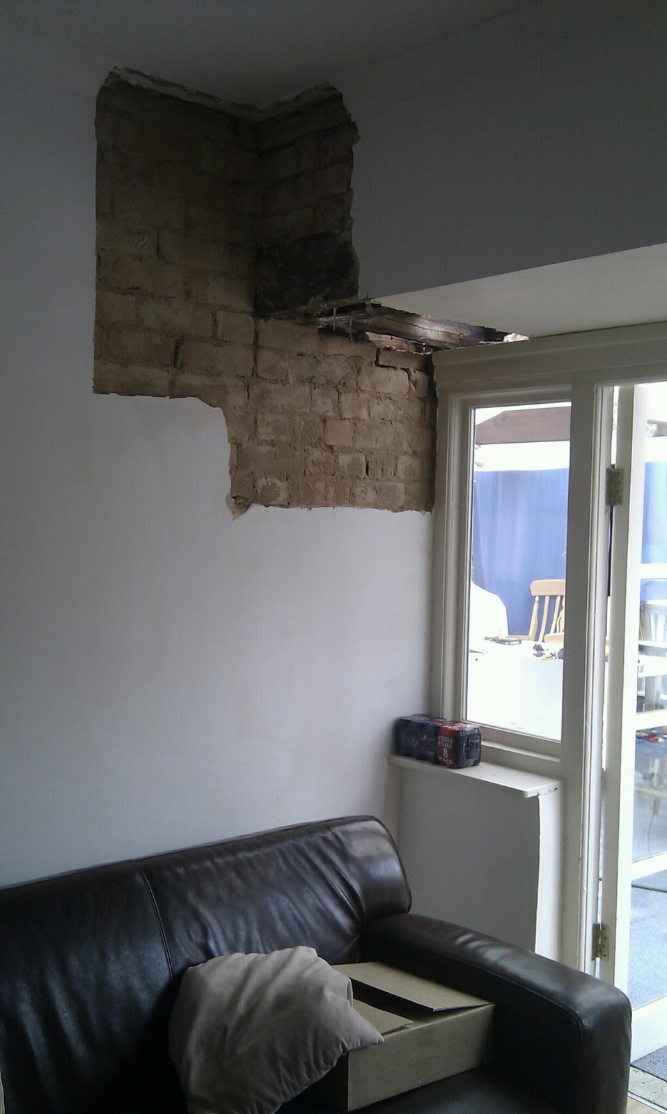 Station Road: Rear central wall exposed