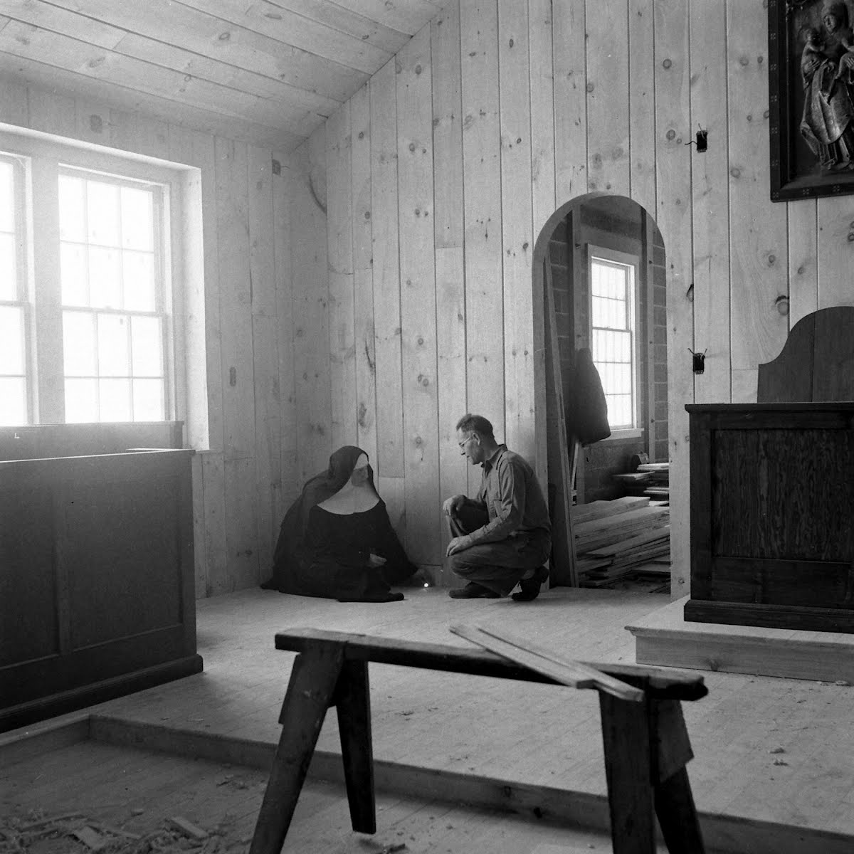 Benedict Nuns Building A Monestary - Nina Leen — Google Arts & Culture
