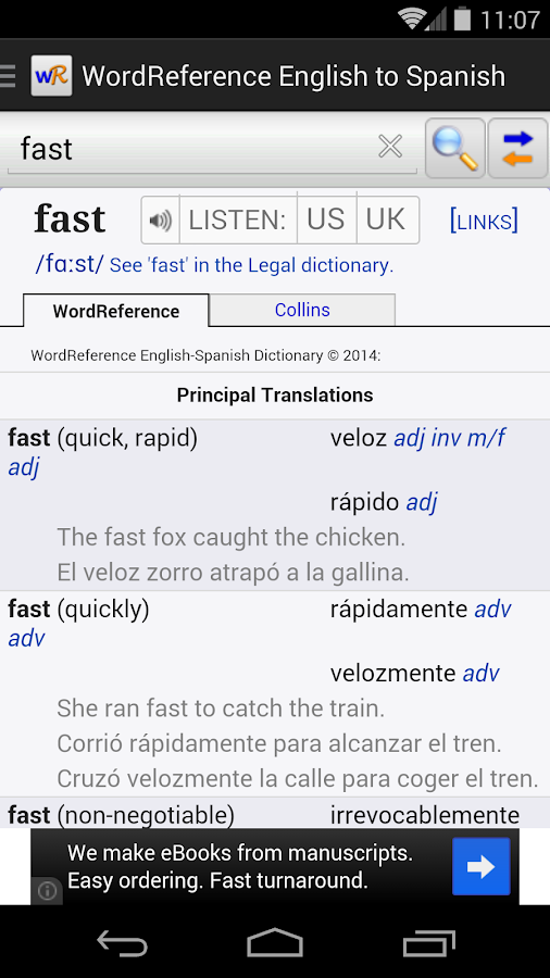 WordReference.com dictionaries - Android Apps on Google Play