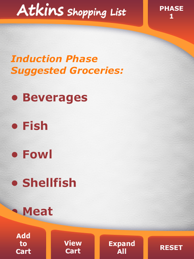 Shopping List For Atkins Diet Phase 1 Coloradoposts