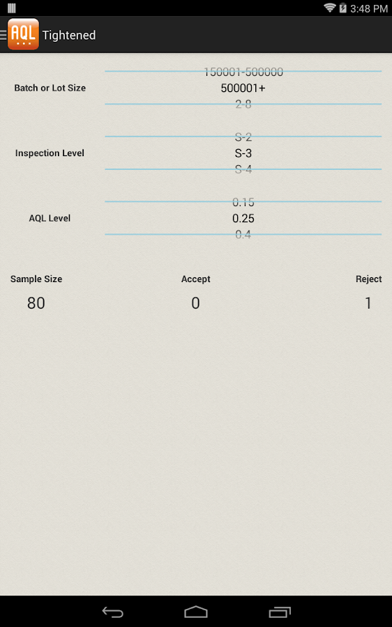 AQL Calculator - Android Apps on Google Play