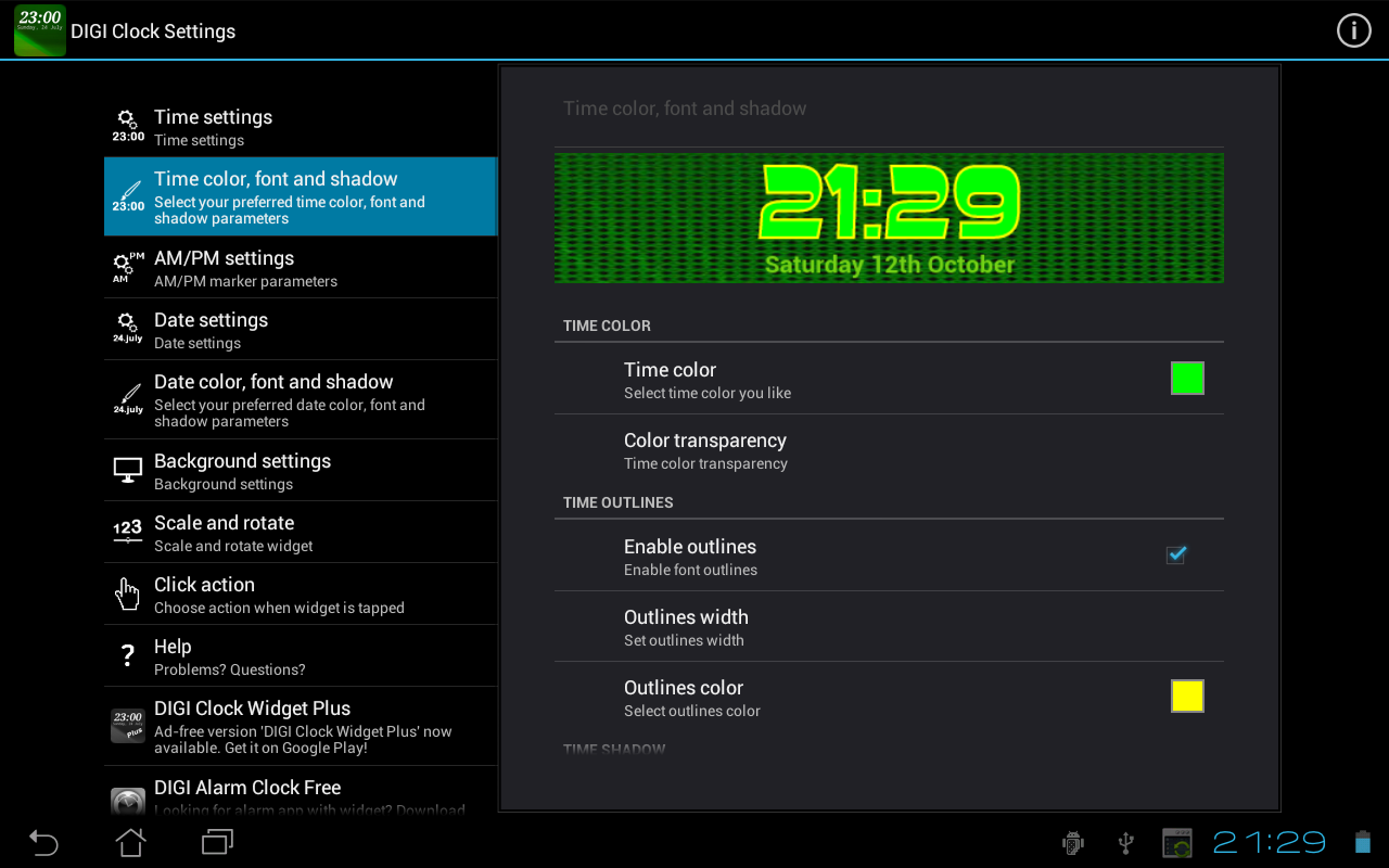 DIGI Clock Widget - App Android su Google Play