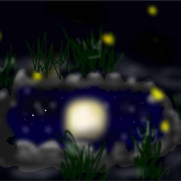 moon reflection in puddle » drawings » SketchPort