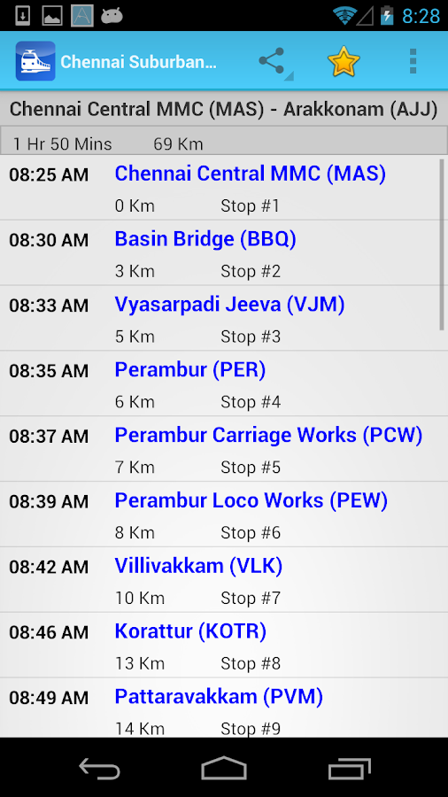 Chennai MRTS/EMU Train Timings - Android Apps on Google Play
