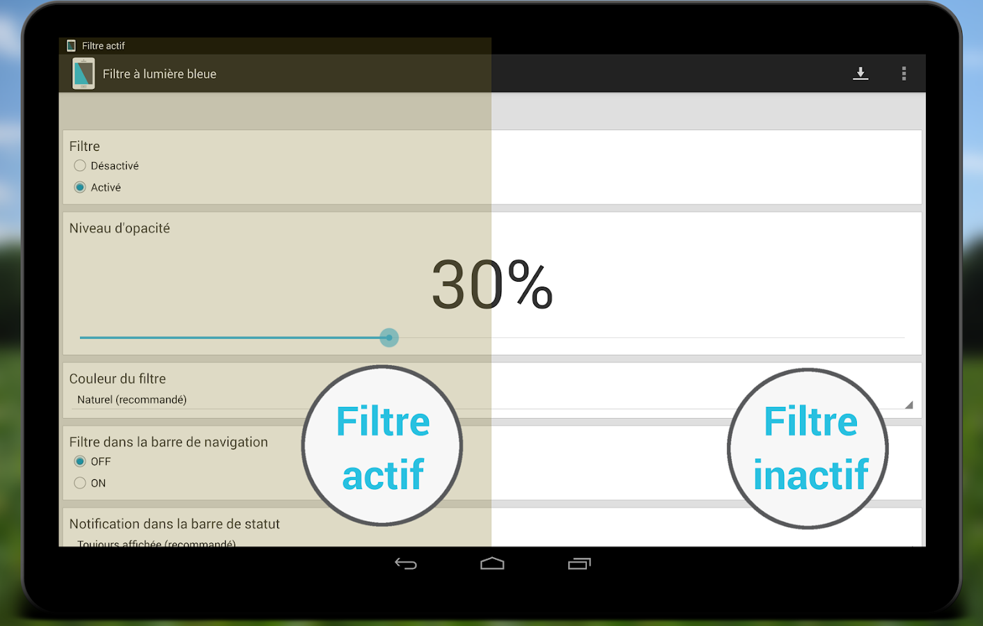 Filtre à lumière bleue – Applications Android sur Google Play