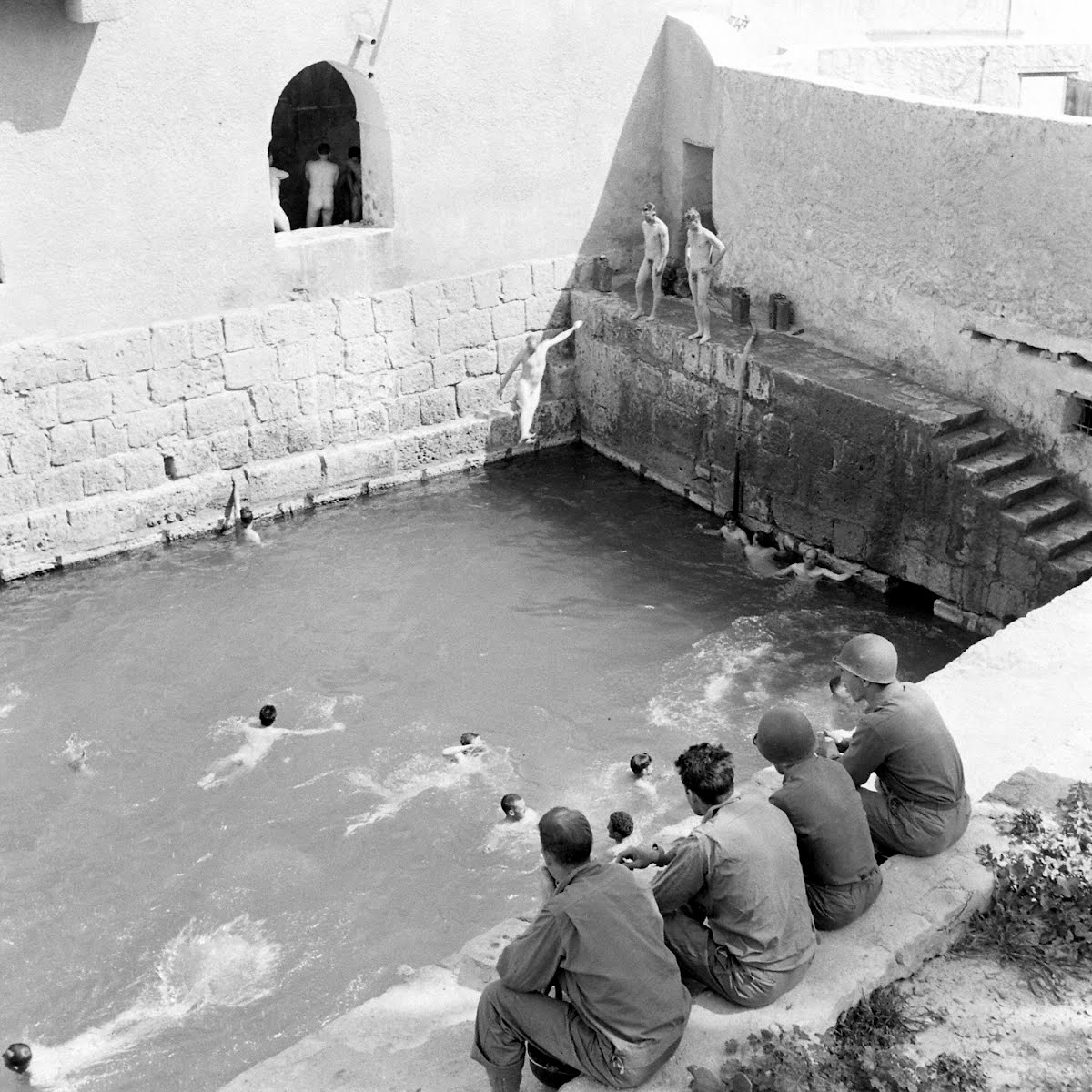 Soldiers Swim In Roman Baths At Gafsa - Eliot Elisofon — Google Arts ...