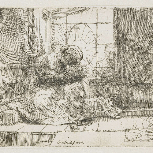 The Virgin and Child with the cat and the snake, Rembrandt van Rijn ...