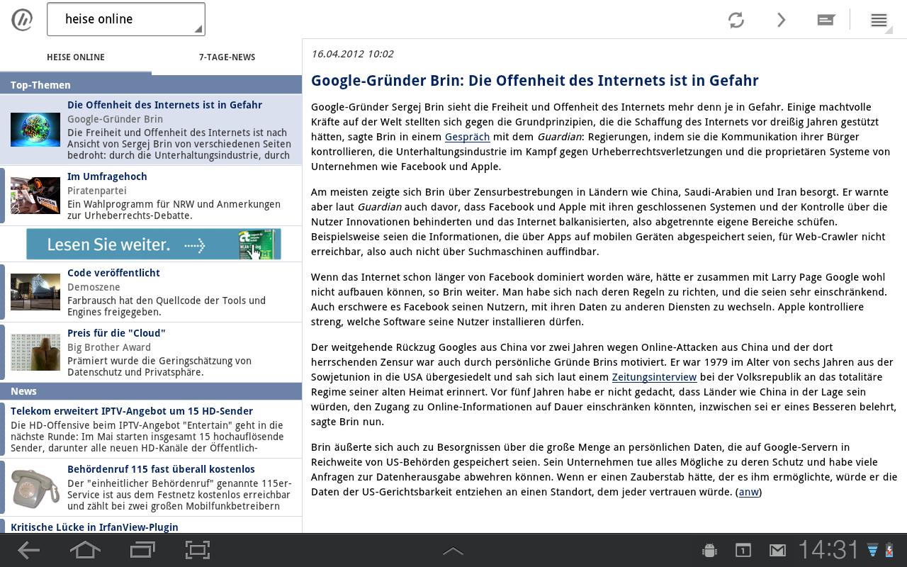 heise online - News – Android-Apps auf Google Play