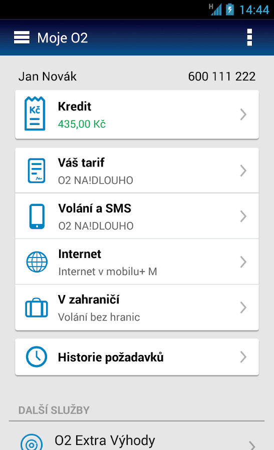 Moje O2 – Aplikace pro Android ve službě Google Play