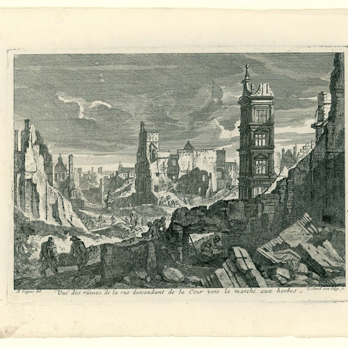 Ruïnes bij de Grasmarkt te Brussel, 1695, Richard van Orley (II), naar ...
