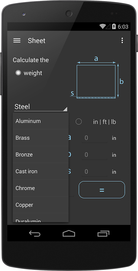 Steel Weight Calculator - Android Apps on Google Play