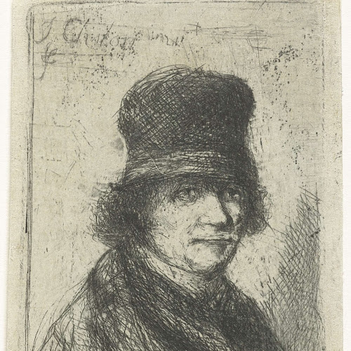 Man met hoge hoed, Jan Chalon, 1748 - 1795 - Rijksmuseum