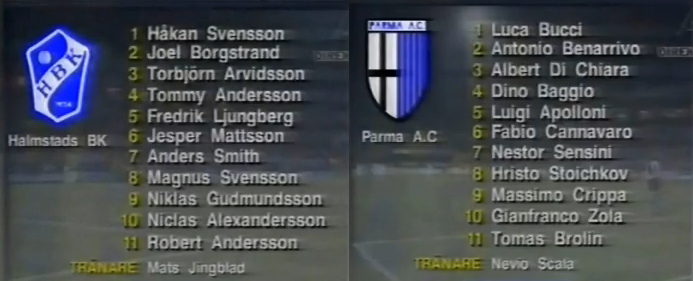 HOME--------------------: Halmstads BK 3-0 Parma AC : 1995/96 Recopa