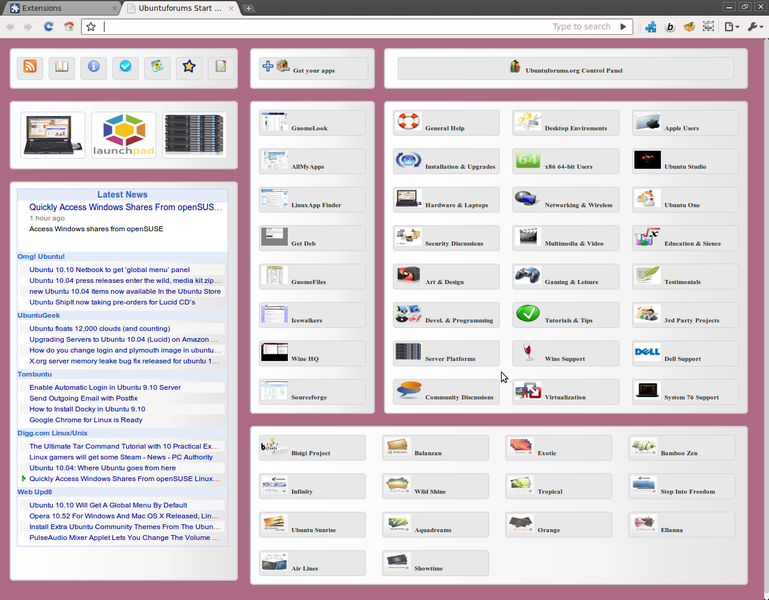 Ubuntuforums.org Start Page Extension For Google Chrome / Chromium ...