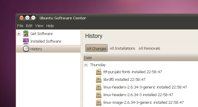 Ubuntu Software Center Gets A History Tab (Ubuntu 10.10 Maverick ...