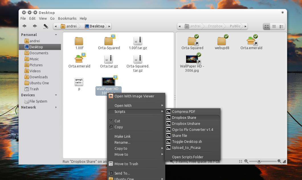 Dropbox Share Nautilus Script 03 Released ~ Web Upd8 Ubuntu Linux Blog
