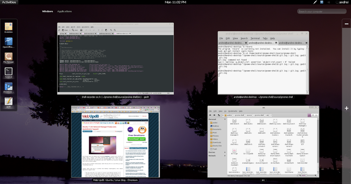 Gnome Shell Overview-Relayout Branch, Merged Into The Master Branch ...