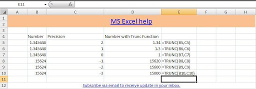 Microsoft Excel And Vba Help Trunc Function To Remove Decimal 