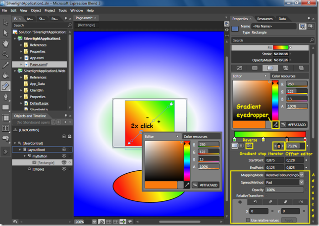 Windows developer future: Expression Blend 3: Gradient Tool, Tile Brush & Easing Functions