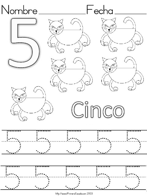 APRENDE A ESCRIBIR LOS NUMEROS. FICHAS PARA NIÑOS