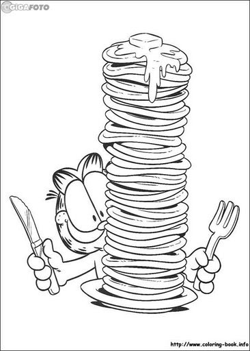Garfield eating hotcakes free coloring pages | Coloring Pages