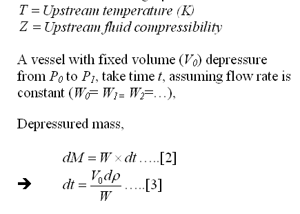 Chemical & Process Technology: Depressuring Flow - Quick Manual Method