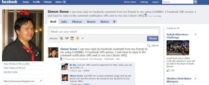 Simon Says: CHANNEL X Facebook SMS Service 101