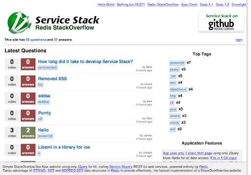 Powered by Redis: StackOverflow Demo Clone with... • myNoSQL