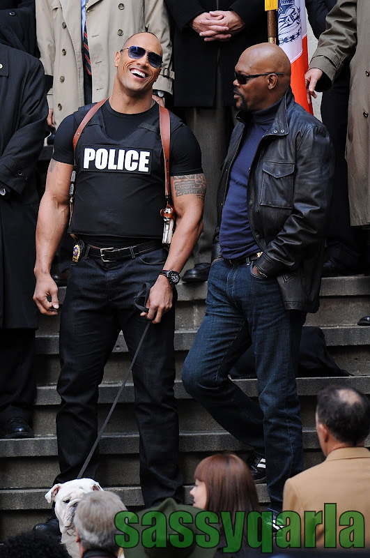 Dwayne "The Rock" Johnson & Samuel L. Jackson Film In NYC!