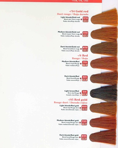 Kejar ptp: wella red hair colour chart