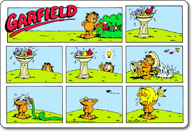 Garfield, The bird pool | The ItsyBitsy bLoG