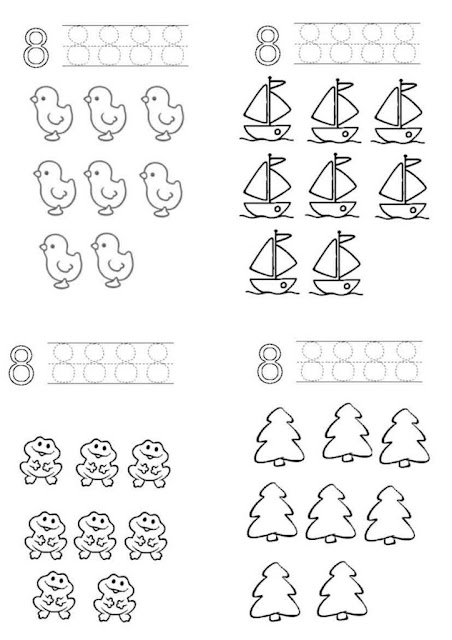 APRENDE LOS NUMEROS COLOREANDO Y ESCRIBIENDO