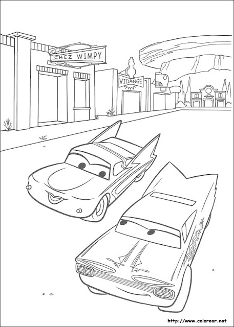 DIBUJOS DE CARS PARA PINTAR Y COLOREAR