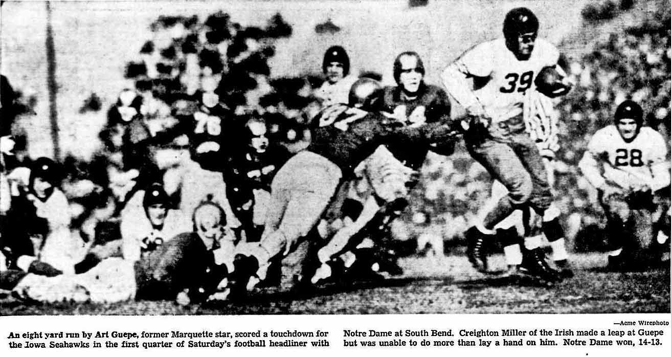 TIL of the Iowa Pre-Flight Seahawks football team---A U.S. Navy pre ...