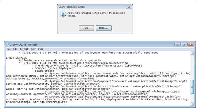 My Note On Solutions Clickonce Deployment Exception System Argumentexception Value Does Not