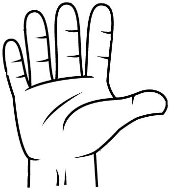 Mano animada para colorear - Imagui