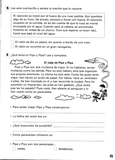 FICHAS DE COMPRENSION LECTORA