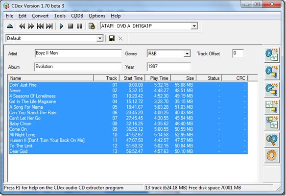 TMCzone: Rip and convert your CD’s with CDex