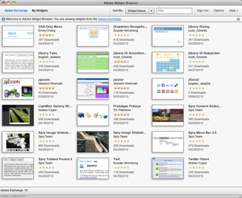 Dreamweaver -Class Blog: Dreamweaver - New Spry Widgets Browser