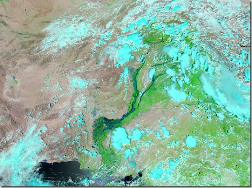 Satellite Image Pakistan Flood 12 August 2010 | Pakistan GIS
