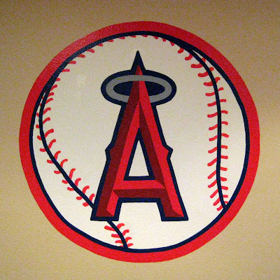 BALLAS ART: angel's baseball team logo mural