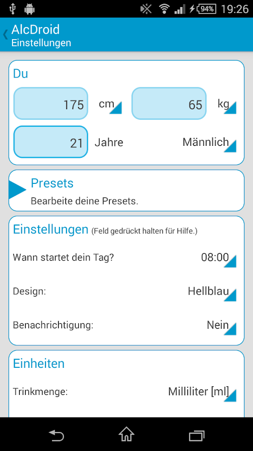 AlcDroid Promillerechner – Android-Apps auf Google Play
