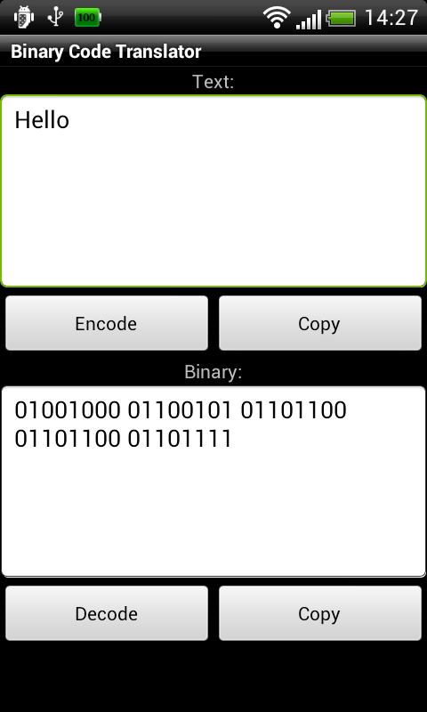 Translate Words Into Binary Code