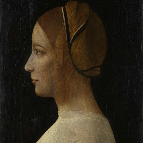 Portret van een jonge vrouw, anoniem, 1480 - 1499 - Rijksmuseum