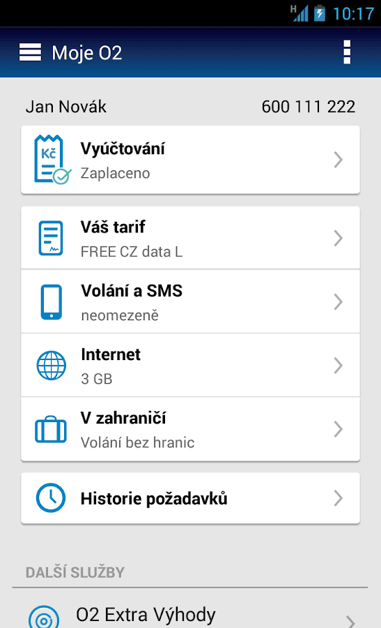 Moje O2 – Aplikace pro Android ve službě Google Play