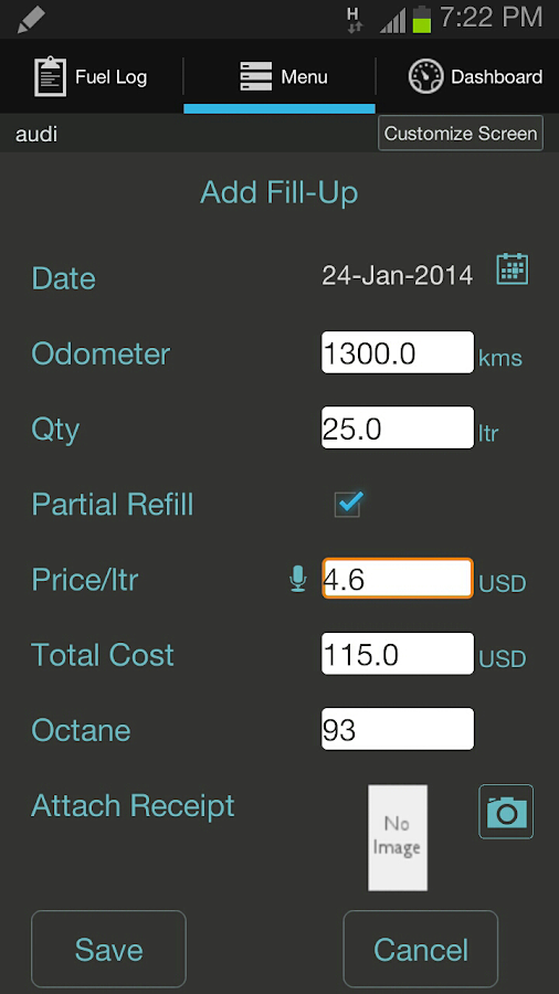 Fuel Buddy-Gas Mileage Tracker - screenshot