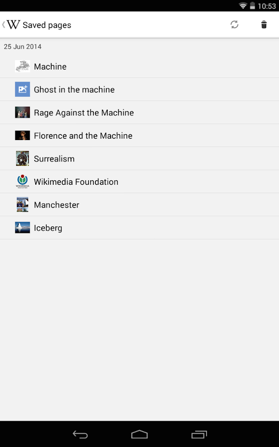 Wikipedia - screenshot