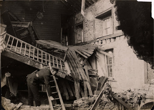 Destroyed Royal Irish Constabulary barracks at Ballytrain, County ...