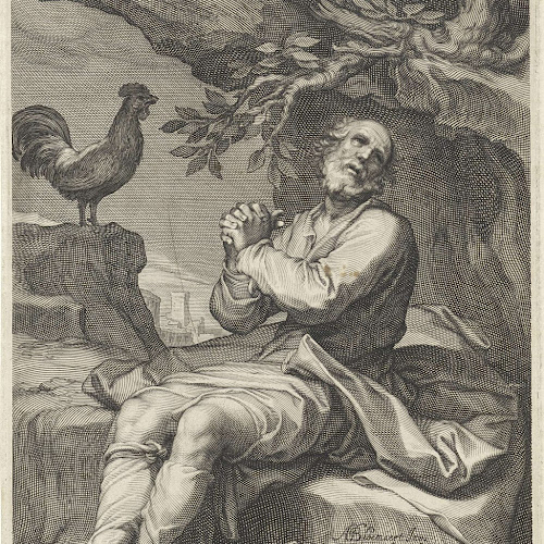 Boetvaardige H. Petrus, Willem Isaacsz. van Swanenburg, after Abraham Bloemaert, 1609 - 1611 ...